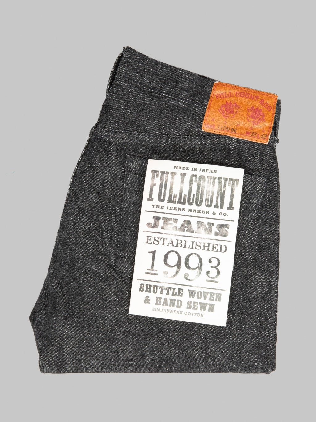 Fullcount 1108-BK Black Selvedge Jeans – Slim-Straight Vintage Fit Denim