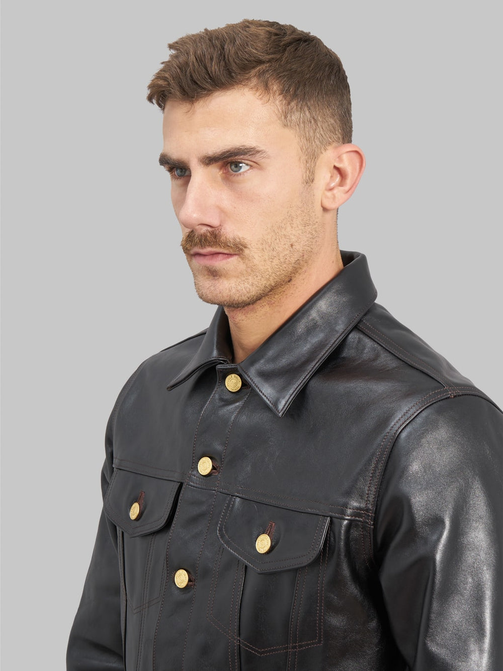 Double Helix Western Pioneer Black Tea Core Horsehide Jacket