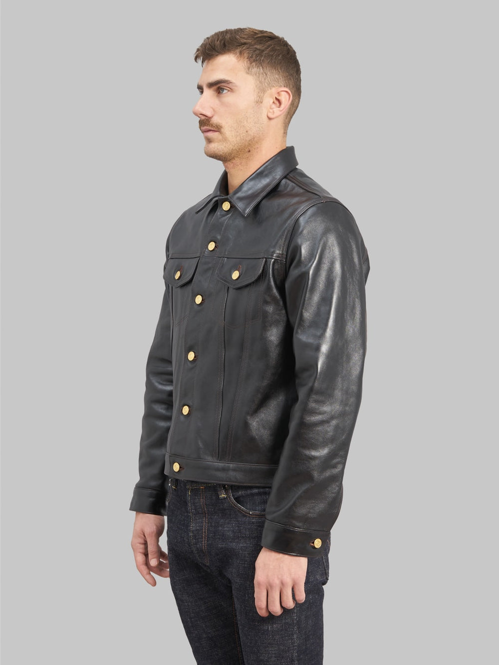 Double Helix Western Pioneer Tea Core Horsehide Jacket Black