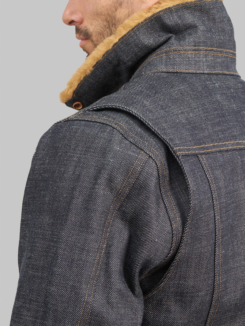 Freenote Cloth RJ-2 Denim Shearling Jacket | Durable, Stylish, Warm