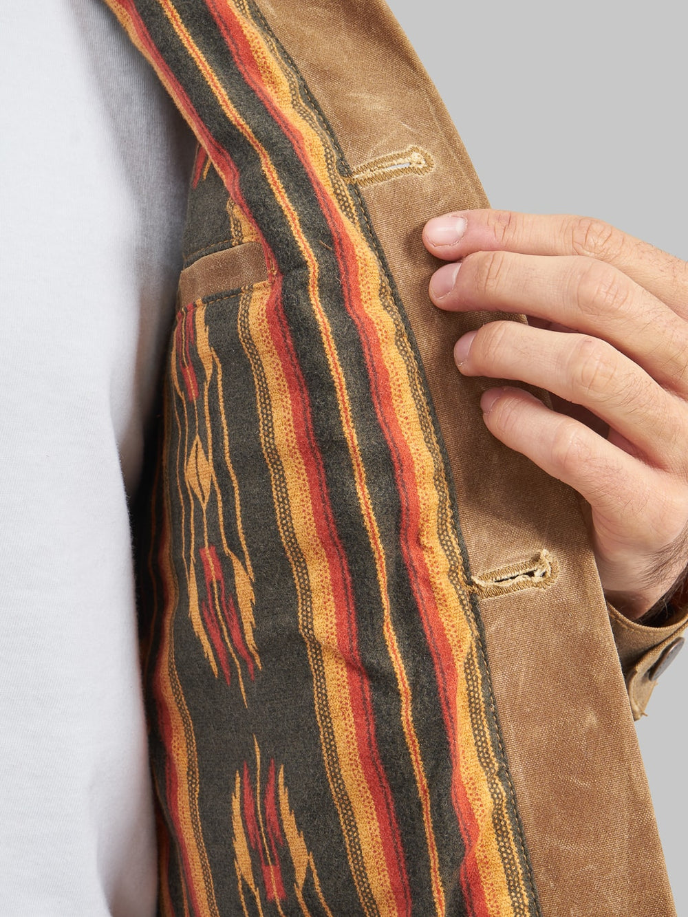 Freenote Cloth Riders Jacket Waxed Canvas Rust