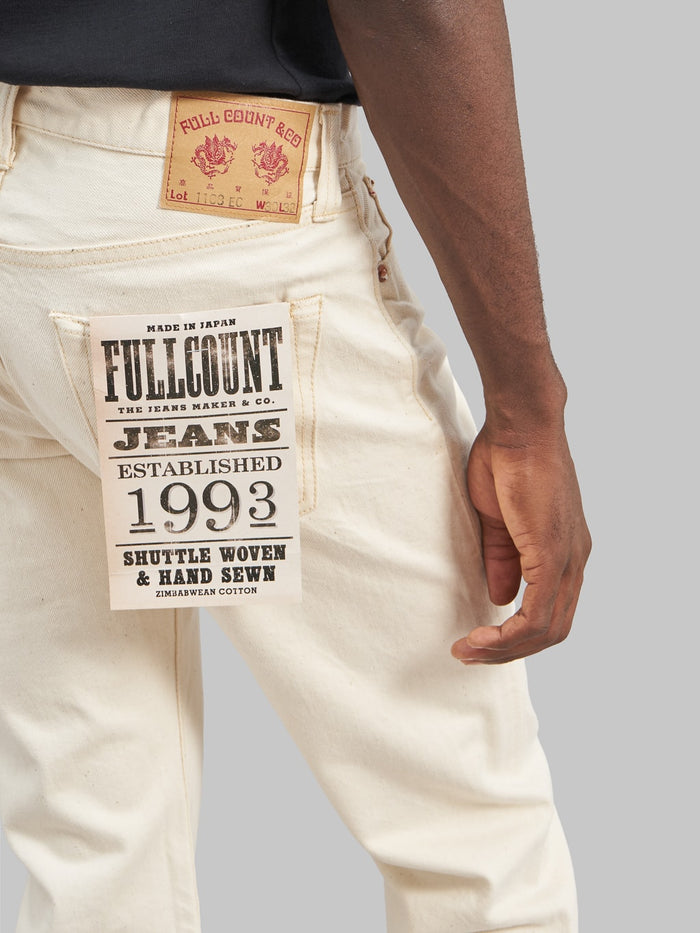 Fullcount 1108EC 13oz Ecru Selvedge Slim Straight Jeans | Organic Denim