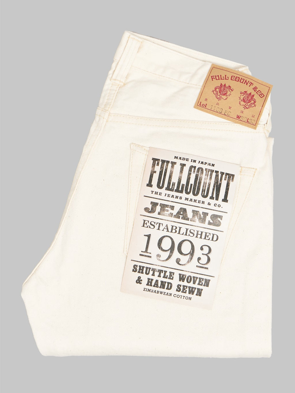 Fullcount 1108EC 13oz Ecru Selvedge Slim Straight Jeans | Organic Denim