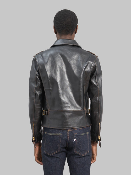 The Flat Head FN-LJ-HW004 Horsehide Double Rider's Jacket Black Semi-A