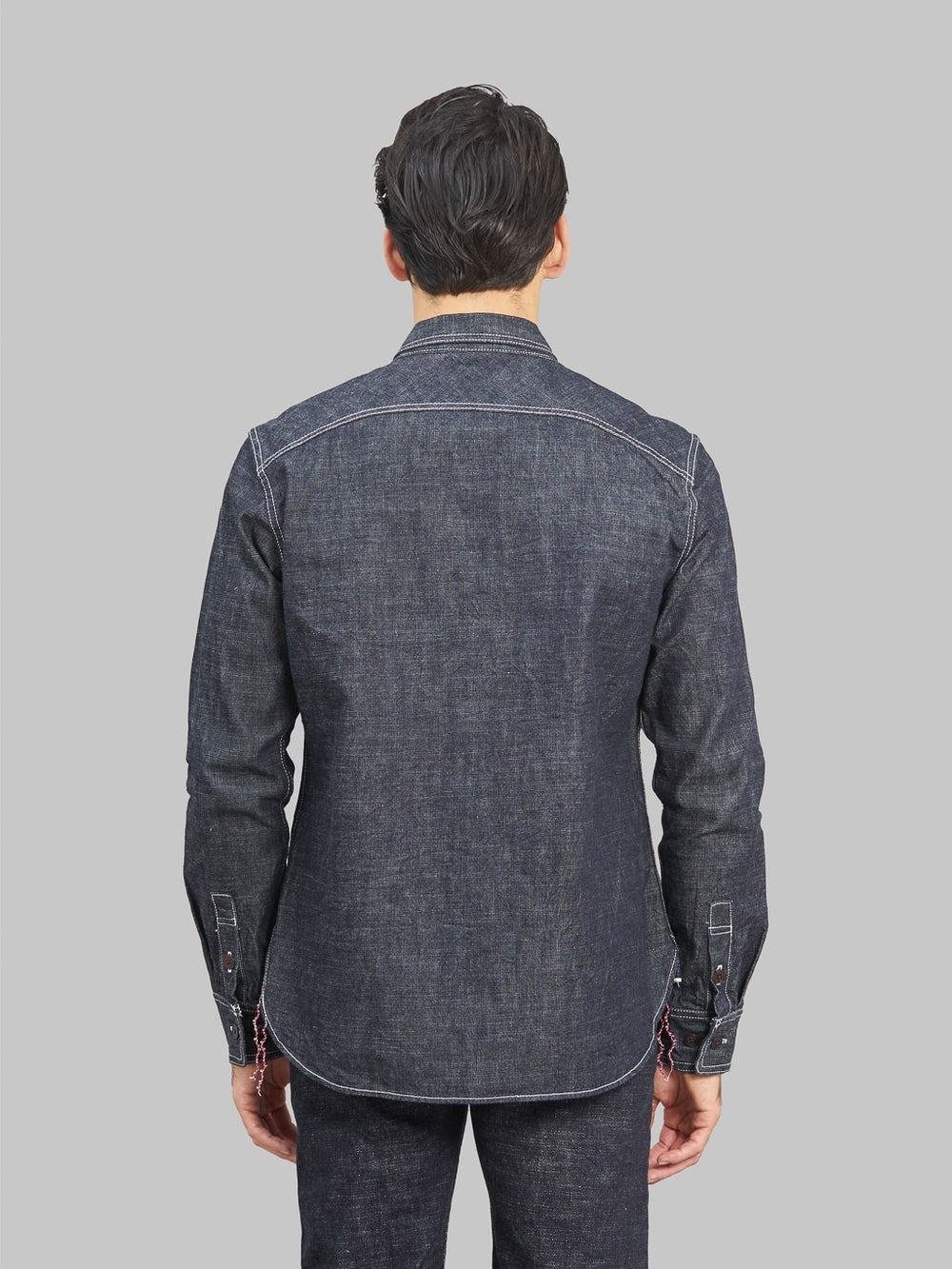 The Strike Gold 10oz Grey Slub Selvedge Denim Work Shirt