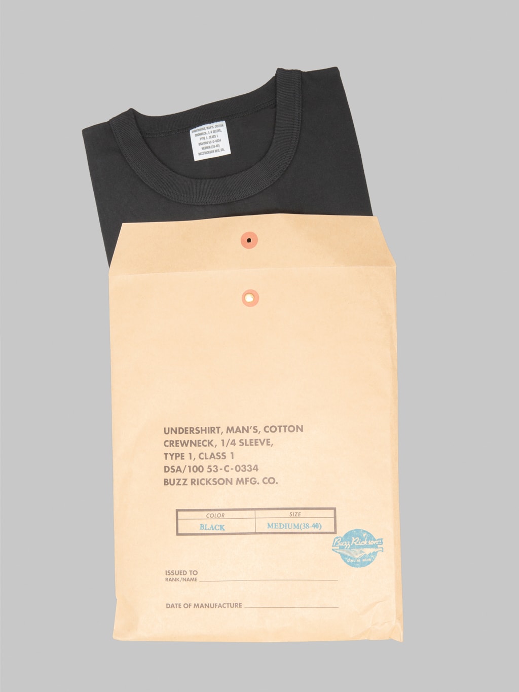 Buzz Rickson's Government Issue Package T-Shirt Black | Japan