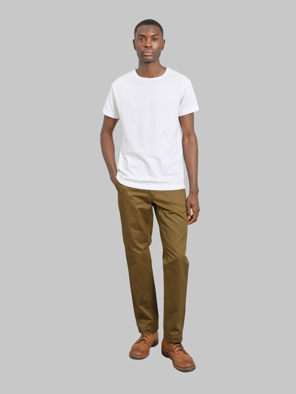 FOB Factory F0514 Narrow US Trousers Khaki Weapon Fabric | Japan