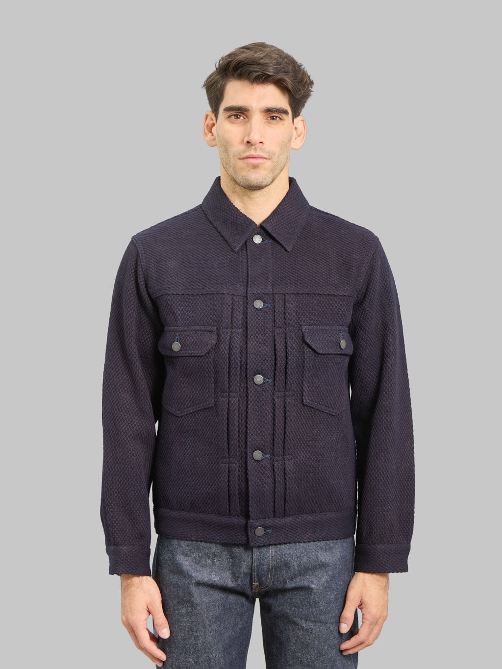 Momotaro MMOT6306 Indigo Heavy Sashiko Type II Jacket Double Woven