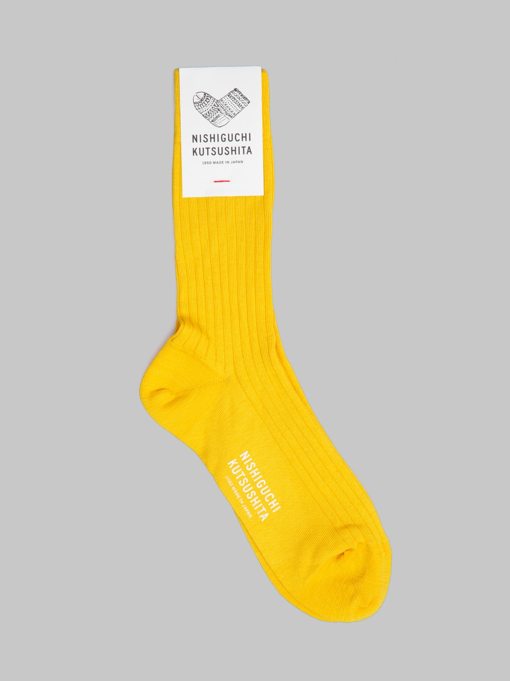 Nishiguchi Kutsushita Silk Cotton Ribbed Susuki Gold | Japan