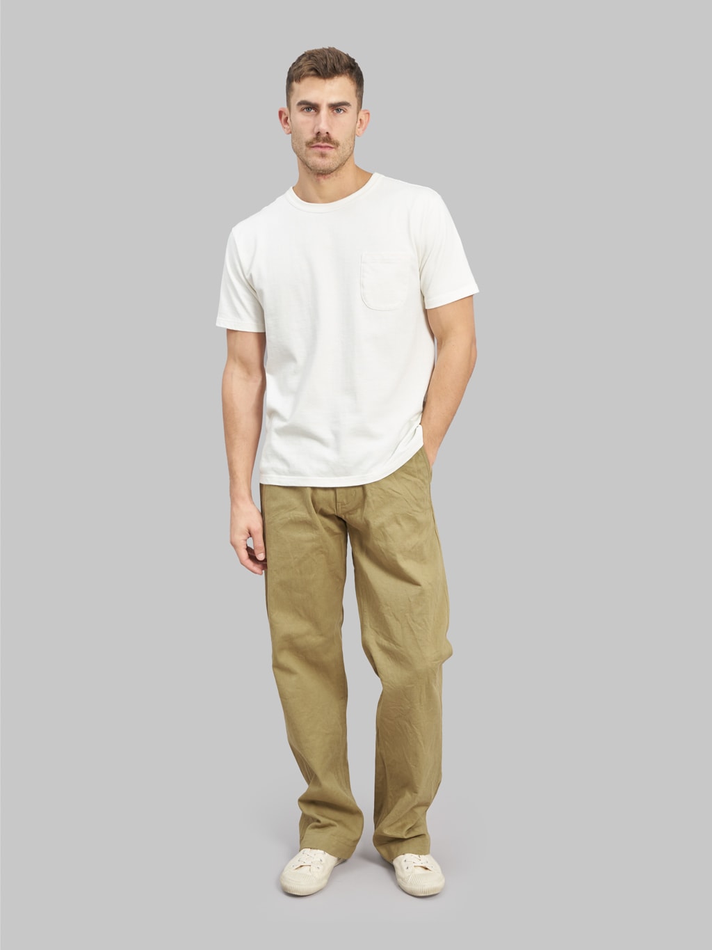 ONI Denim 777-BRD British Drill Wide Trousers - Vintage Military Style
