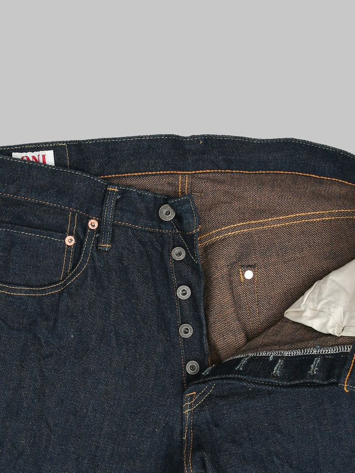 ONI 822 Secret Denim 20oz Light Brown Weft Wide Tapered Jeans