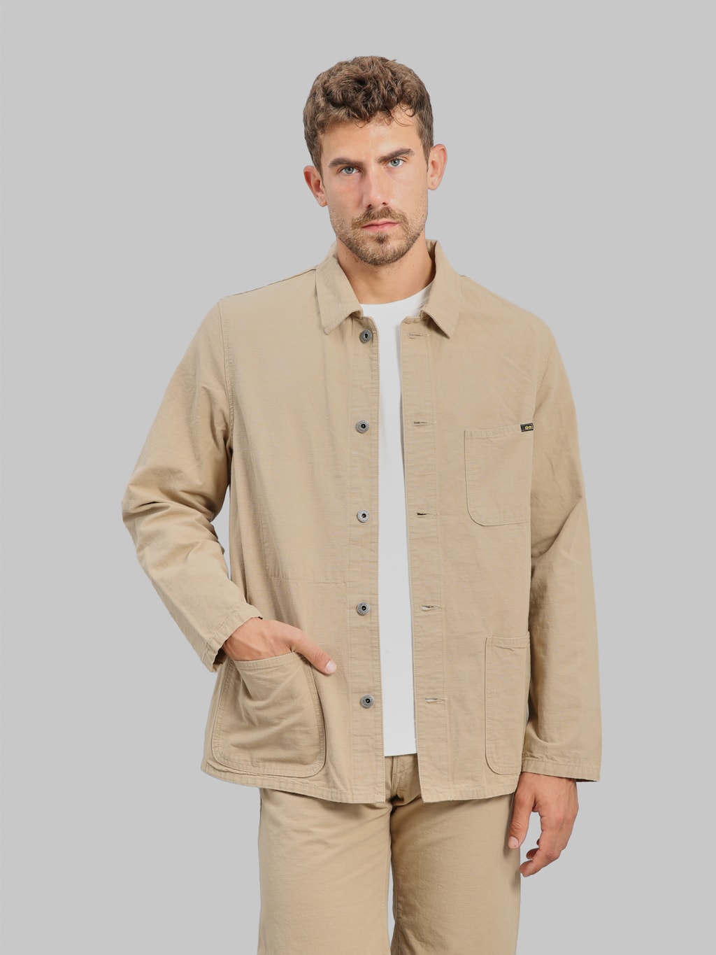 ONI Denim 03500-8GG Beta Chambray Beige 8oz Selvedge Coverall