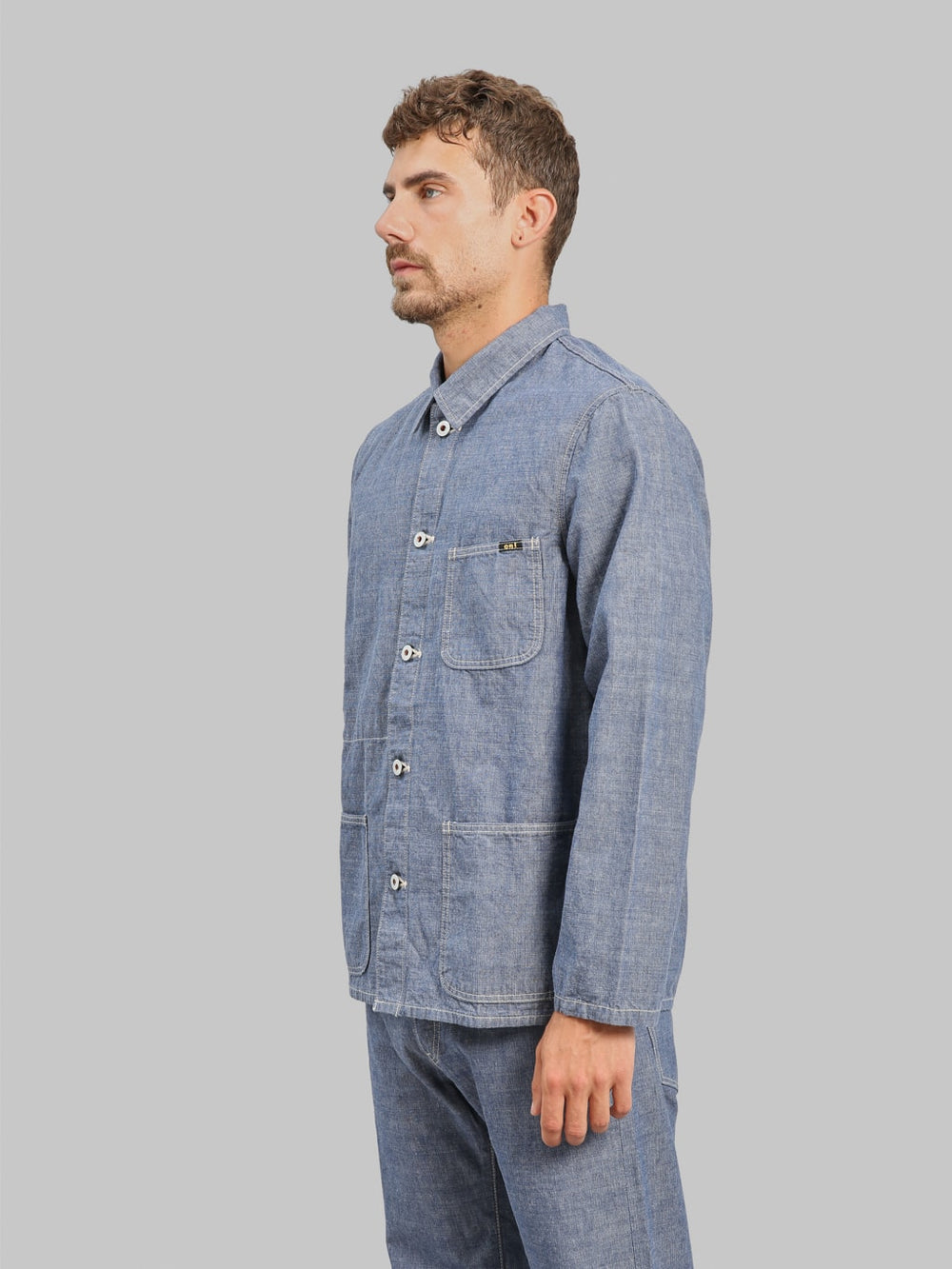 ONI Denim 03500-8GG Beta Chambray Green Gray 8oz Selvedge Coverall