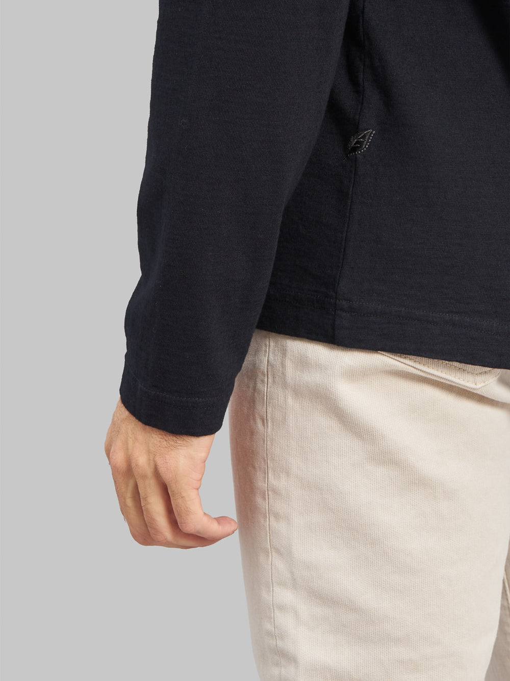 Pure Blue Japan LS5011-IDBK Black Indigo Dyed Long Sleeve T-Shirt