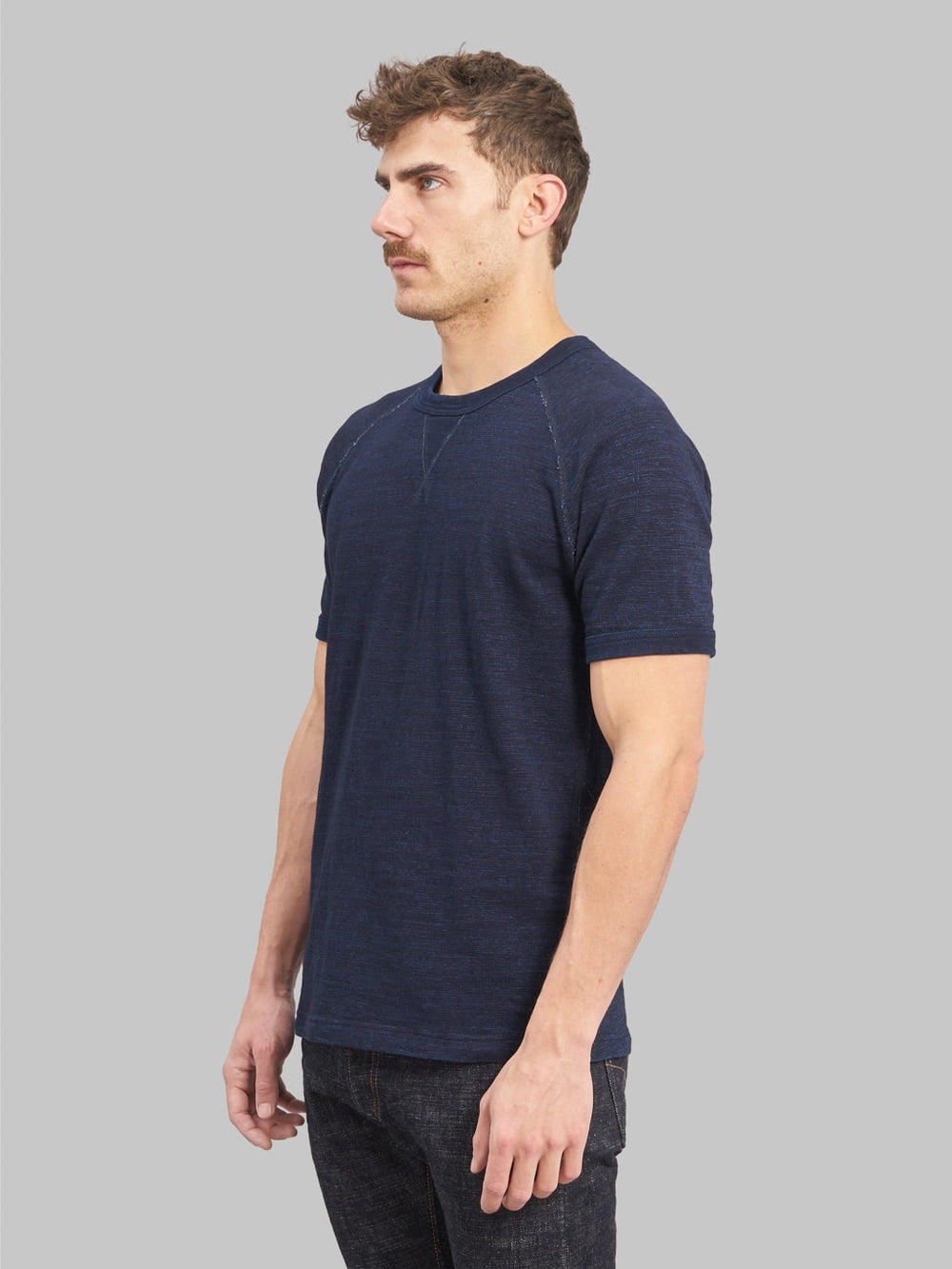 Pure Blue Japan 5404 Indigo Dyed Knitted Slub Jersey Raglan Short Slee