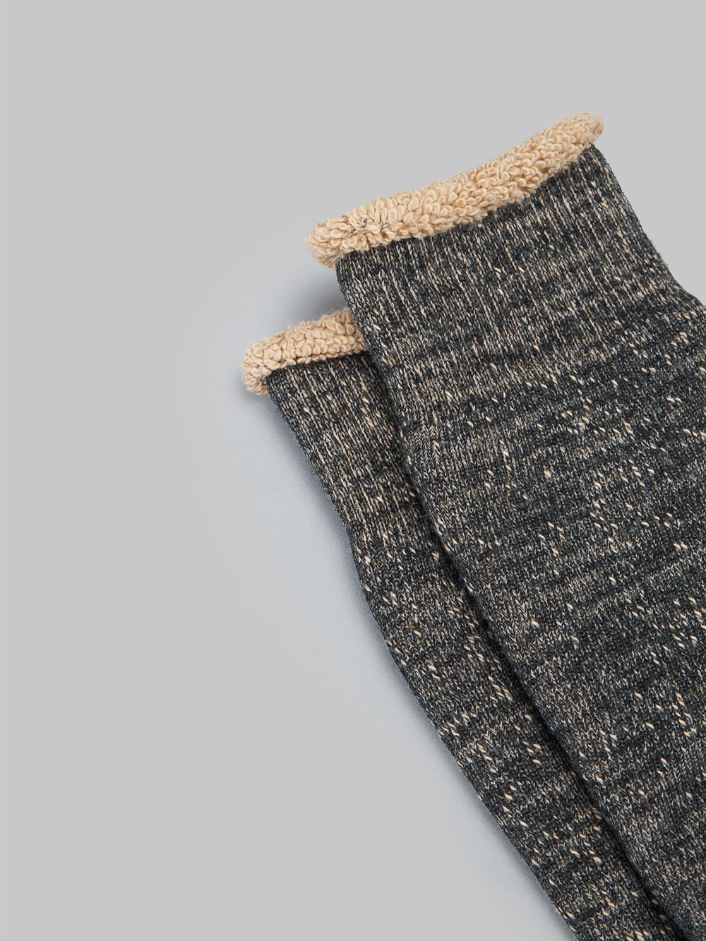 ROTOTO Double Face Crew Socks "Merino Wool & Organic Cotton" Black/Bro