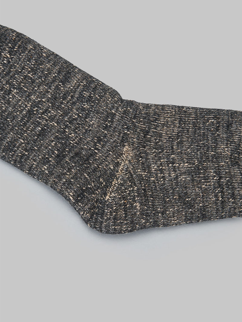 ROTOTO Double Face Crew Socks "Merino Wool & Organic Cotton" Black/Bro