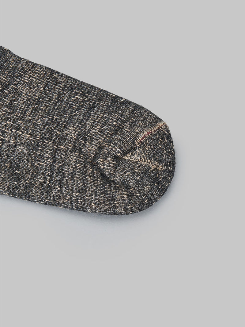 ROTOTO Double Face Crew Socks "Merino Wool & Organic Cotton" Black/Bro