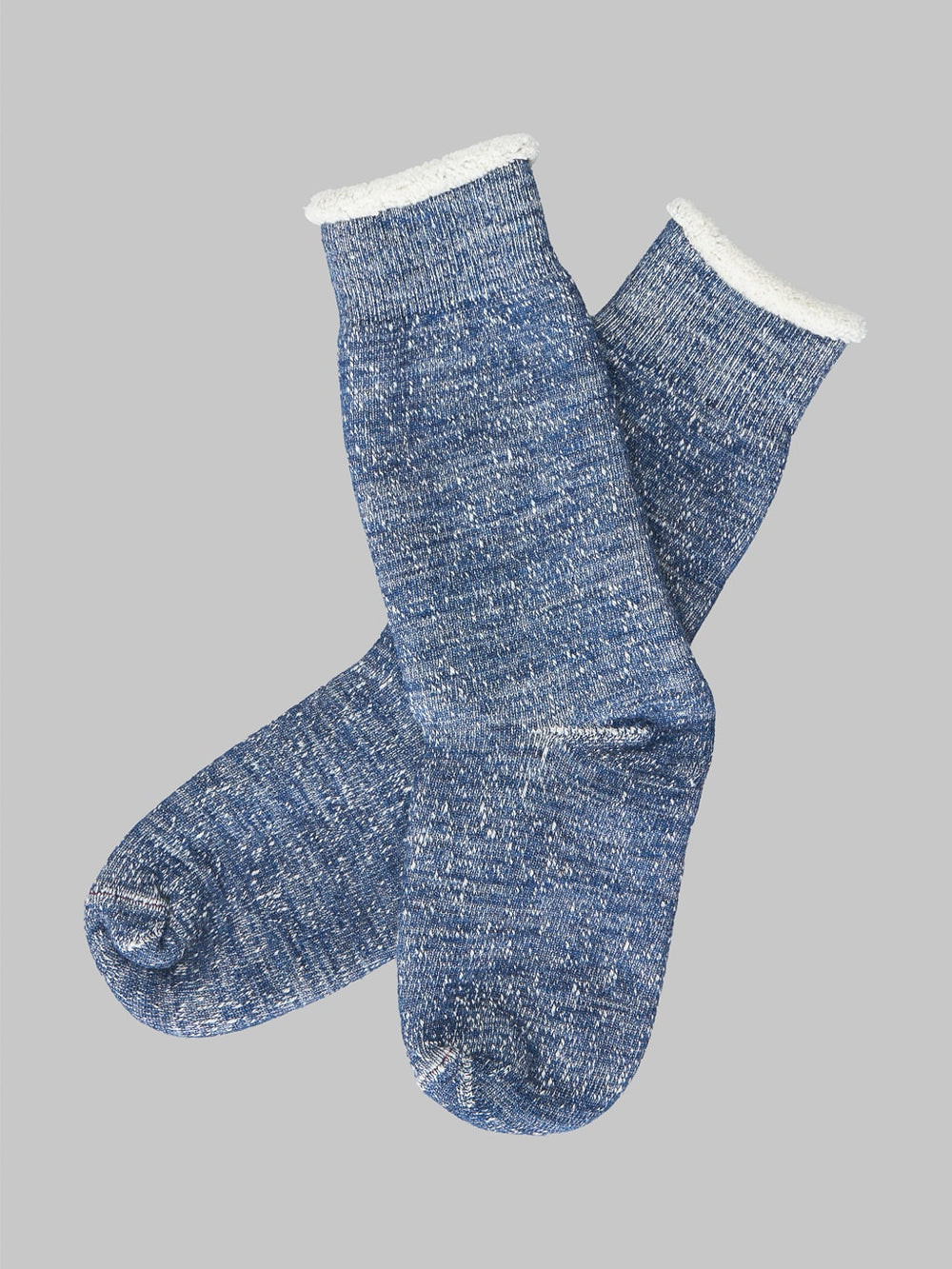ROTOTO Double Face Crew Socks "Merino Wool & Organic Cotton" Deep Ocea