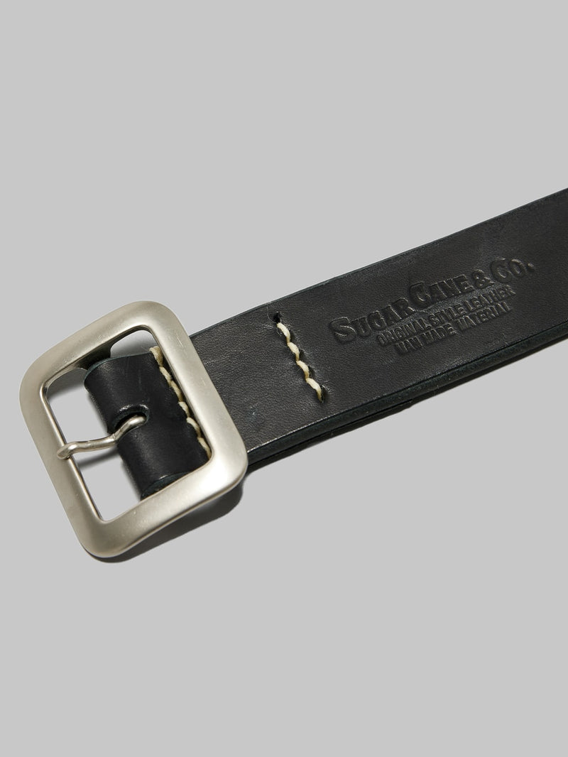 Sugar Cane Cowhide Leather Garrison Belt Black