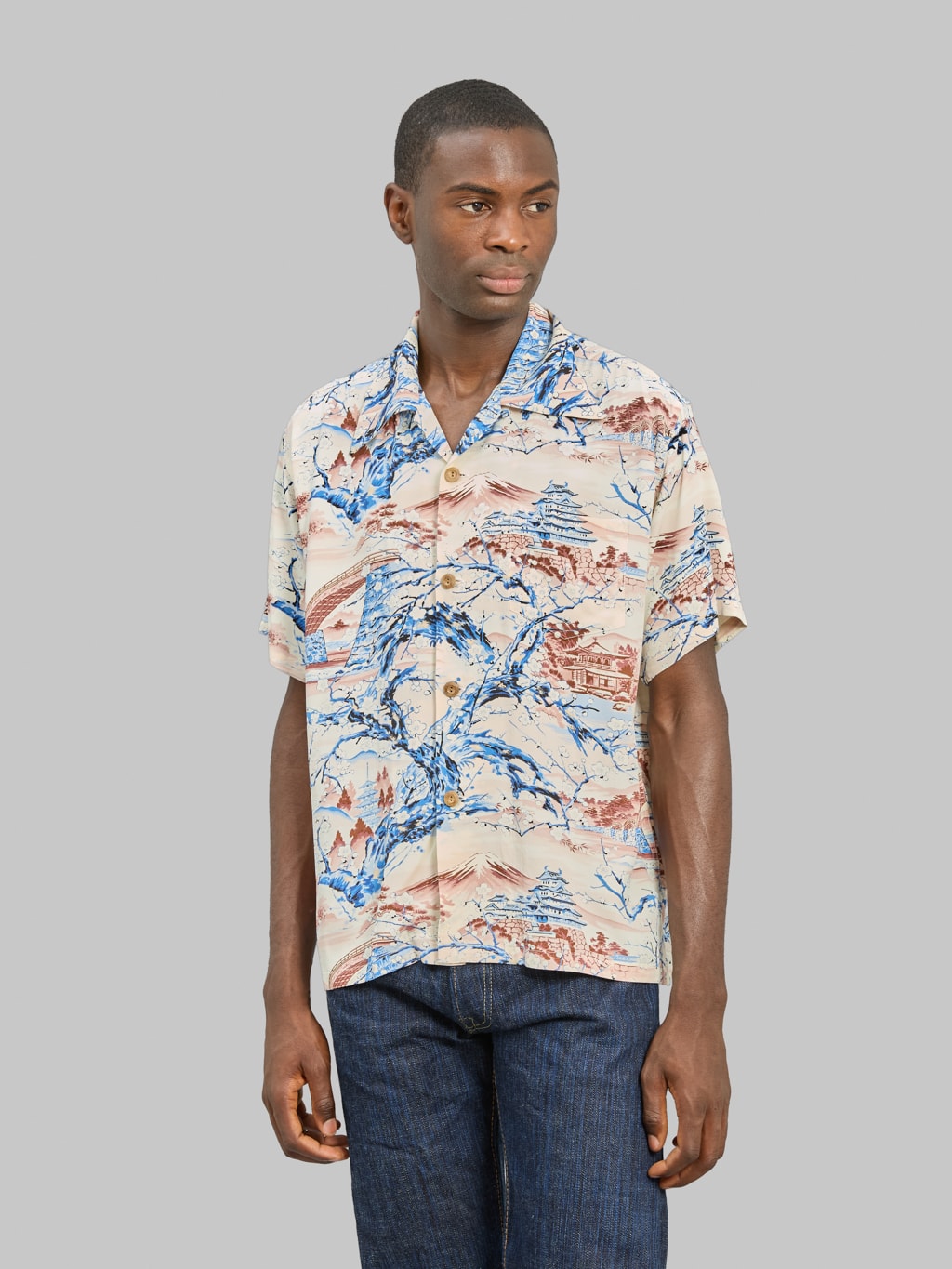 Sun Surf Scenery Of Japan Hawaiian Shirt Brown – Himeji Castle