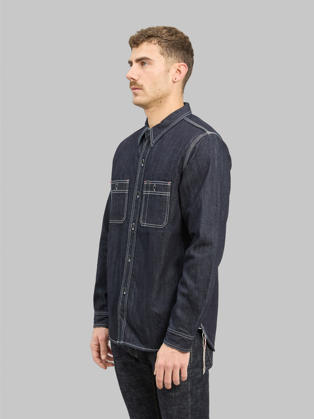 The Flat Head 10oz Denim Work Shirt – Premium Indigo Selvedge Japanese ...