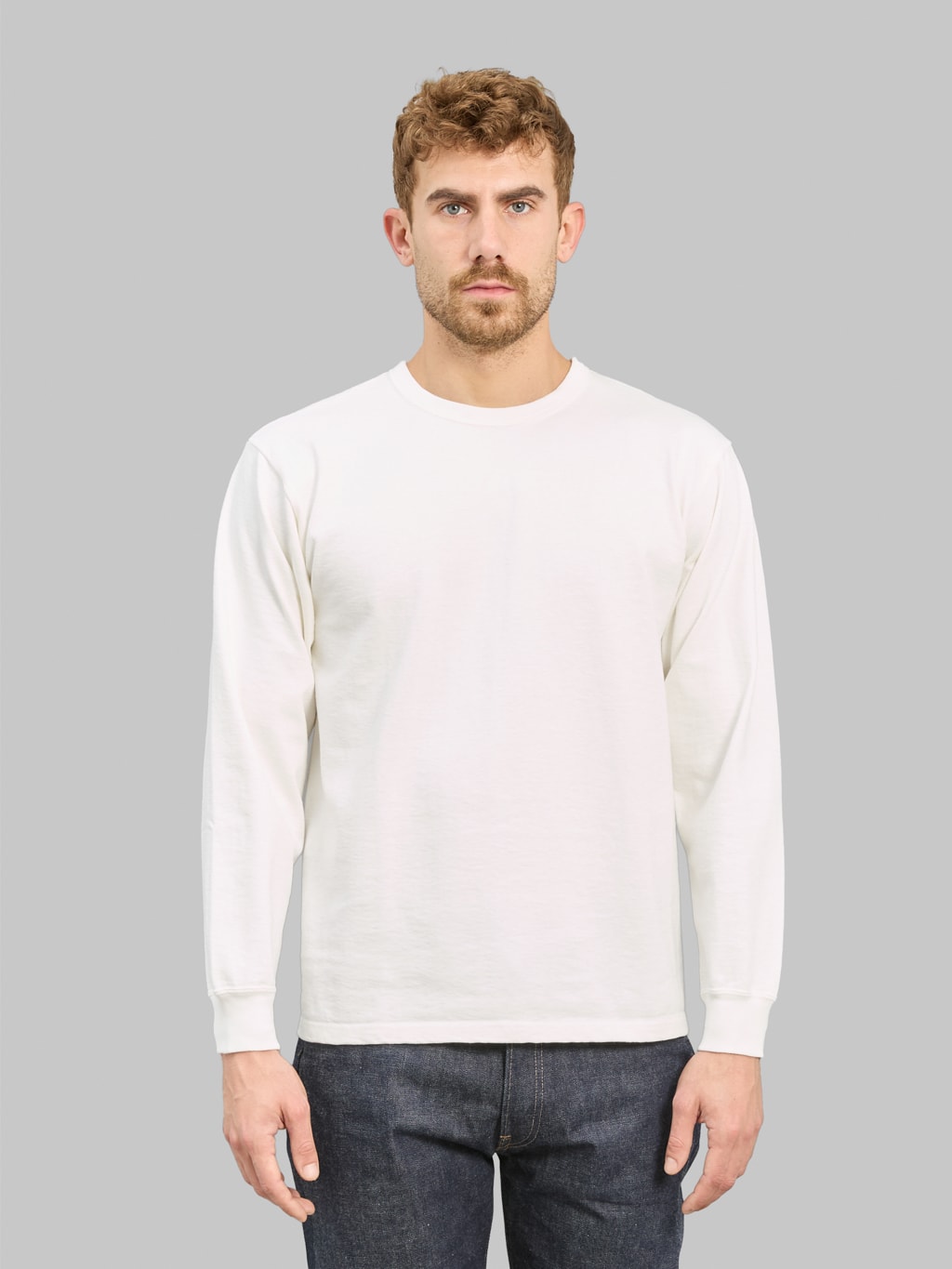 The Flat Head 20oz Ultra-Heavyweight Loopwheeled Long Sleeve White | FN ...