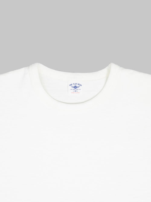 The Flat Head 20oz Ultra-Heavyweight Loopwheeled Tee White | FN-HTK-001
