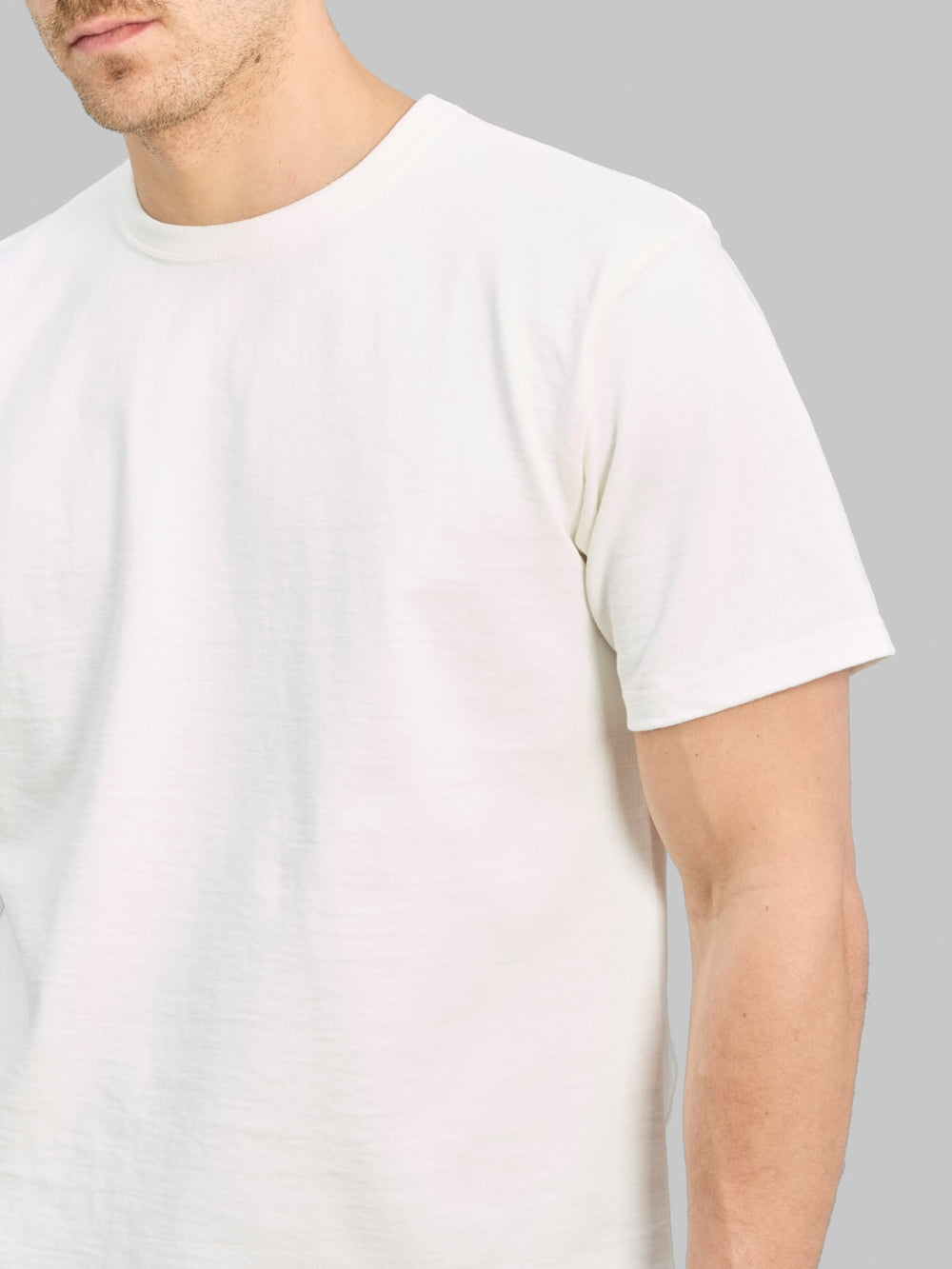 The Flat Head 20oz Ultra-Heavyweight Loopwheeled Tee White | FN-HTK-001