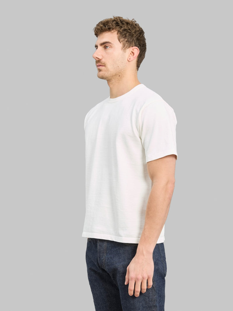 The Flat Head 20oz Ultra-Heavyweight Loopwheeled Tee White | FN-HTK-001