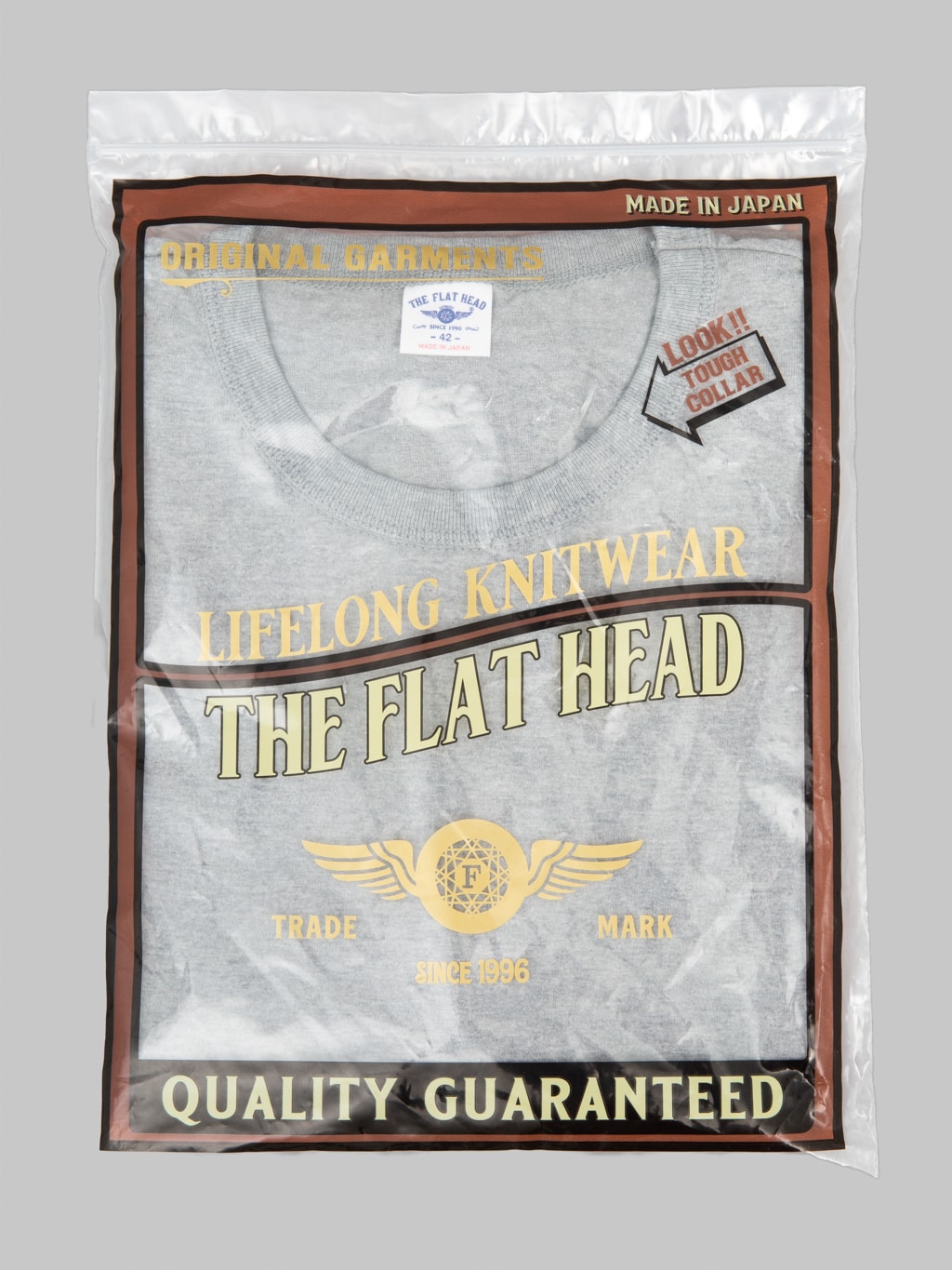 The Flat Head Loopwheeled Heavyweight Plain T-Shirt Grey