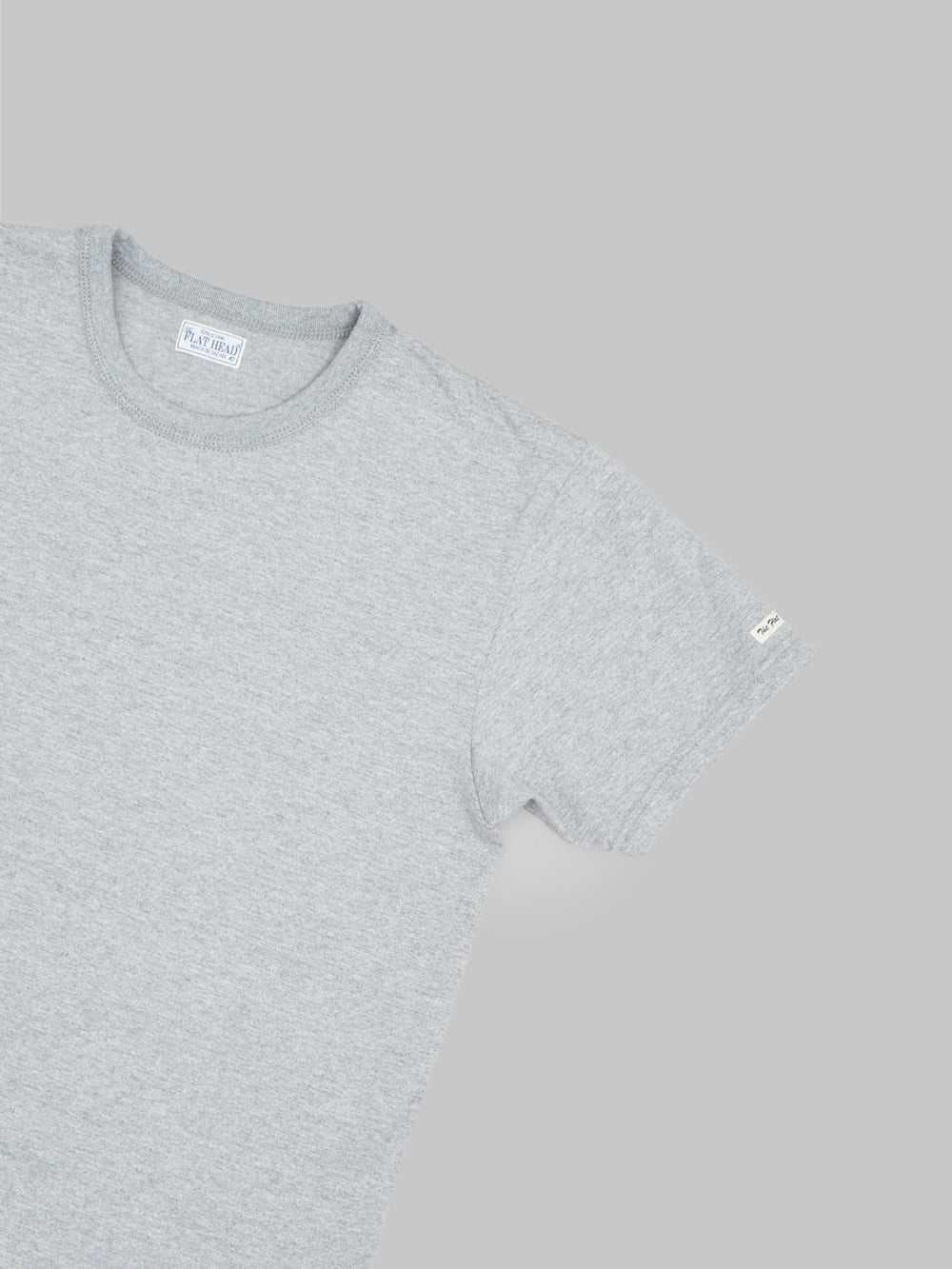 The Flat Head Loopwheeled Heavyweight Plain T-Shirt Grey