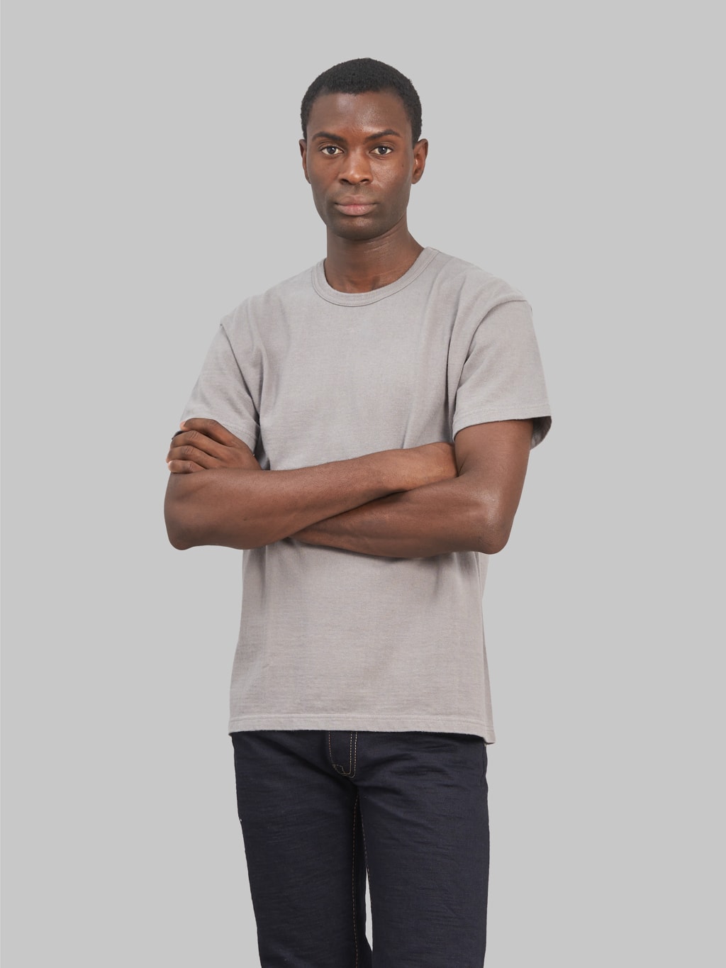 The Rite Stuff Heavyweight 9oz Loopwheel Tee Grey | Made in Japan