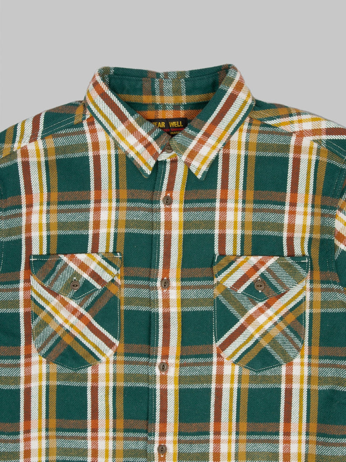 UES Heavy Flannel Shirt Green – 14.5oz Japanese Fabric, Built to Last