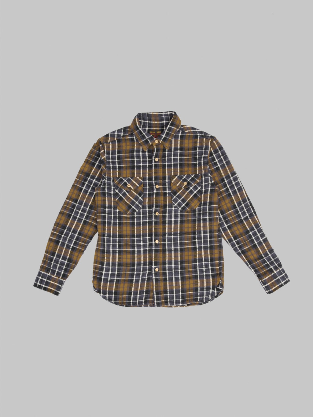 UES Slubby Flannel Shirt in Purple Check Pattern