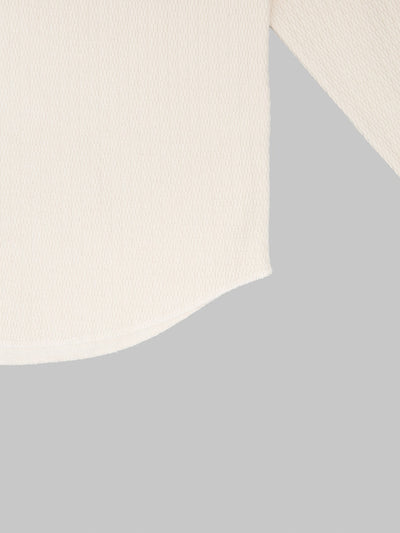 Wonder Looper Cashmere Blend Honeycomb Henley Ecru | Made in Japan