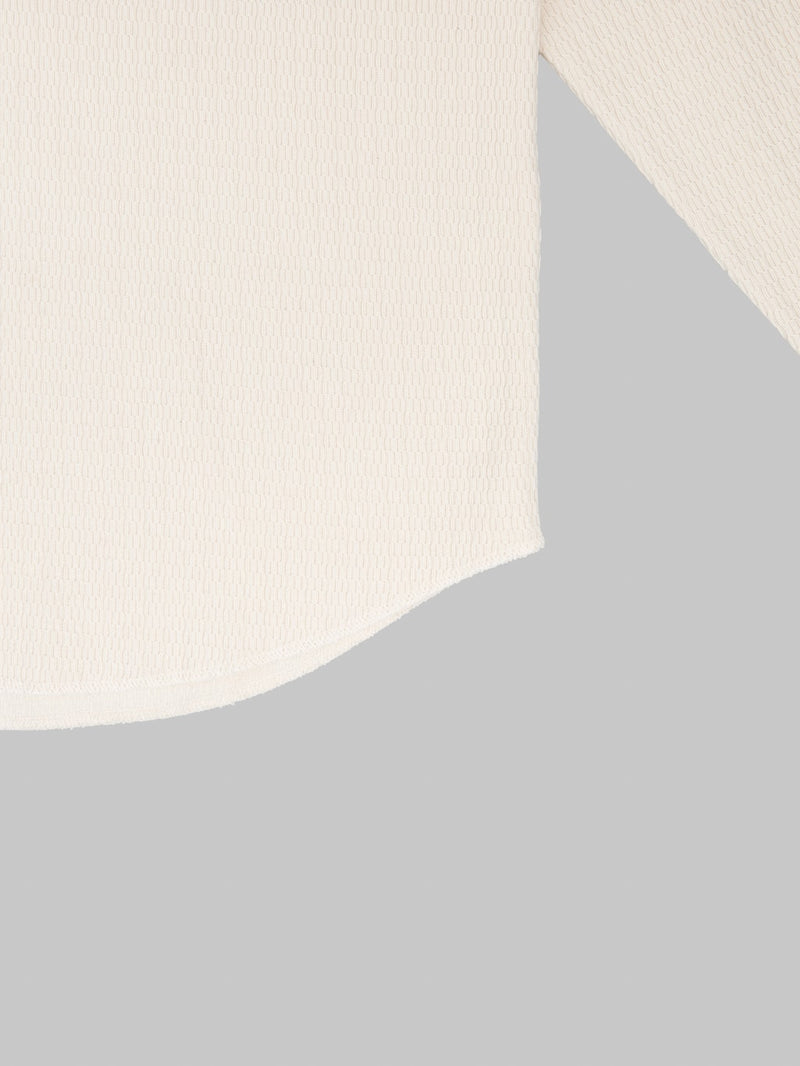 Wonder Looper Cashmere Blend Honeycomb Henley Ecru | Made in Japan