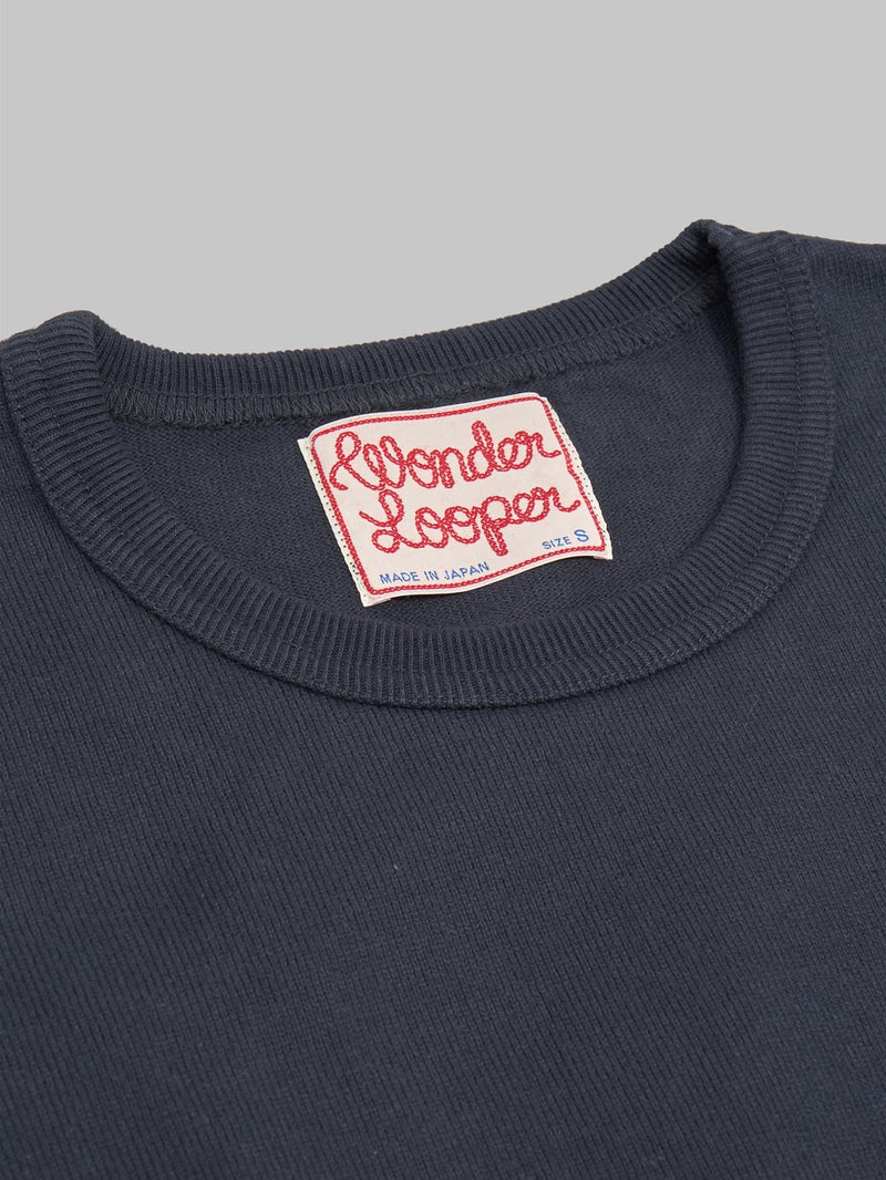 Wonder Looper Double Heavyweight Tee Navy – 409 GSM Made in Japan