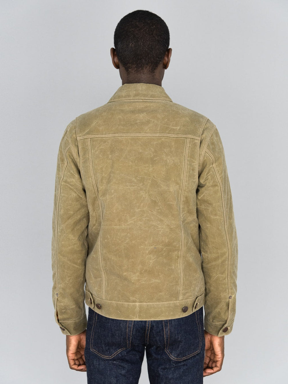 Freenote Cloth Riders Jacket Waxed Canvas Tobacco Brown Interior
