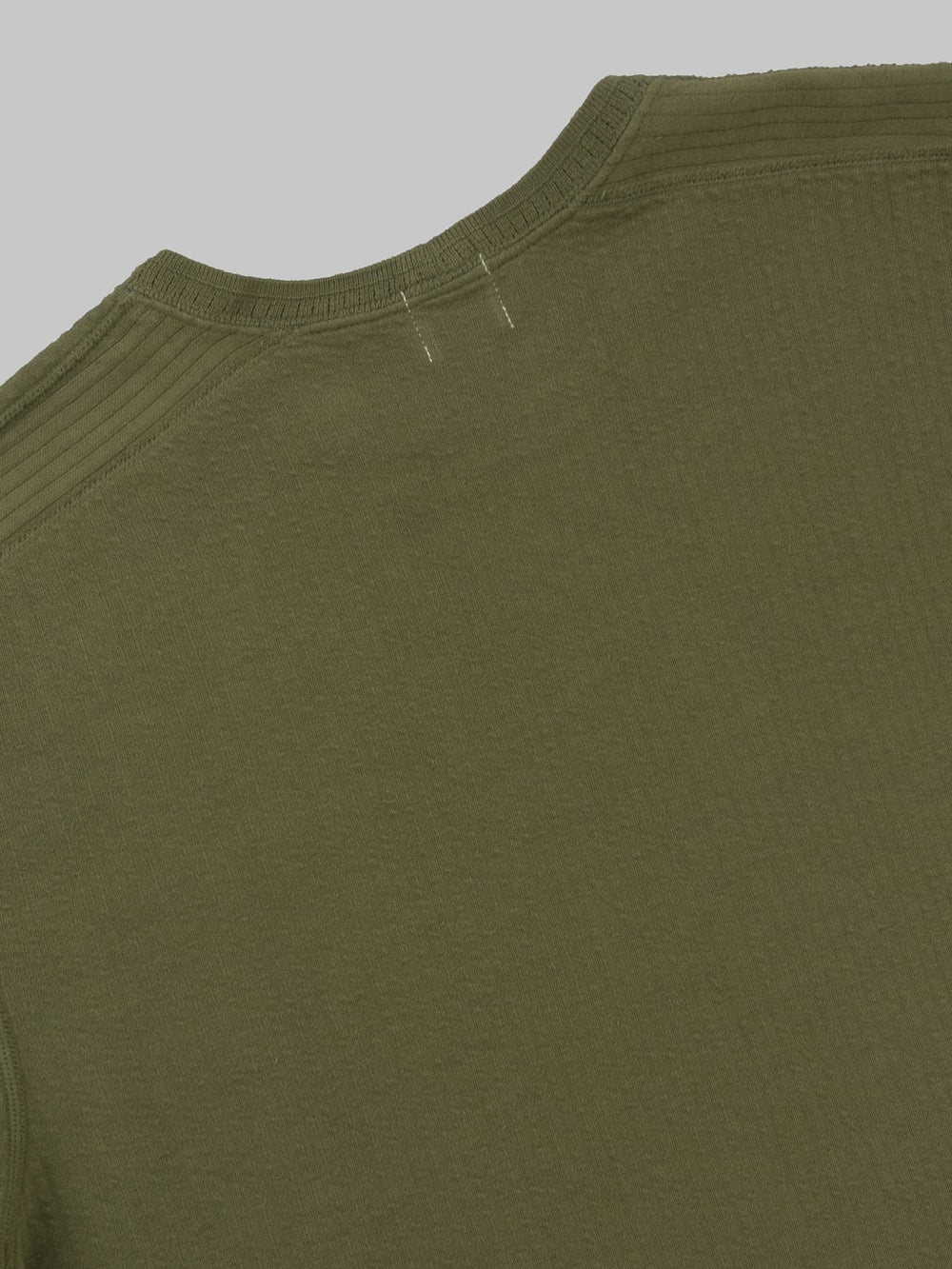 Loop & Weft Double Face Jacquard Henley Thermal Army Olive