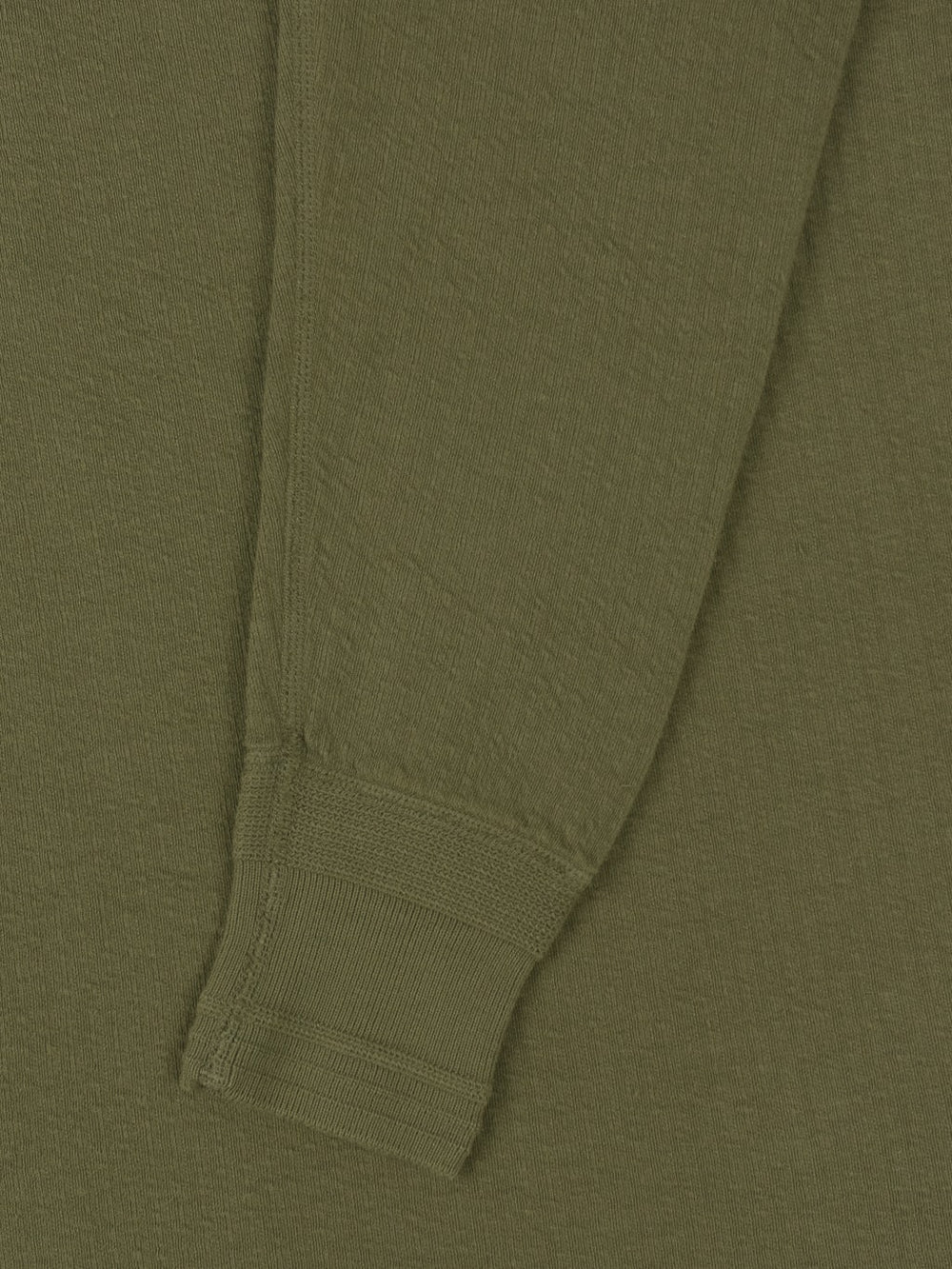 Loop & Weft Double Face Jacquard Henley Thermal Army Olive