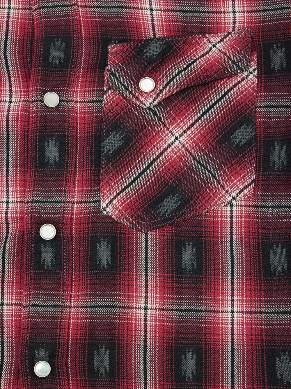 The Flat Head Native Check Western Shirt Red