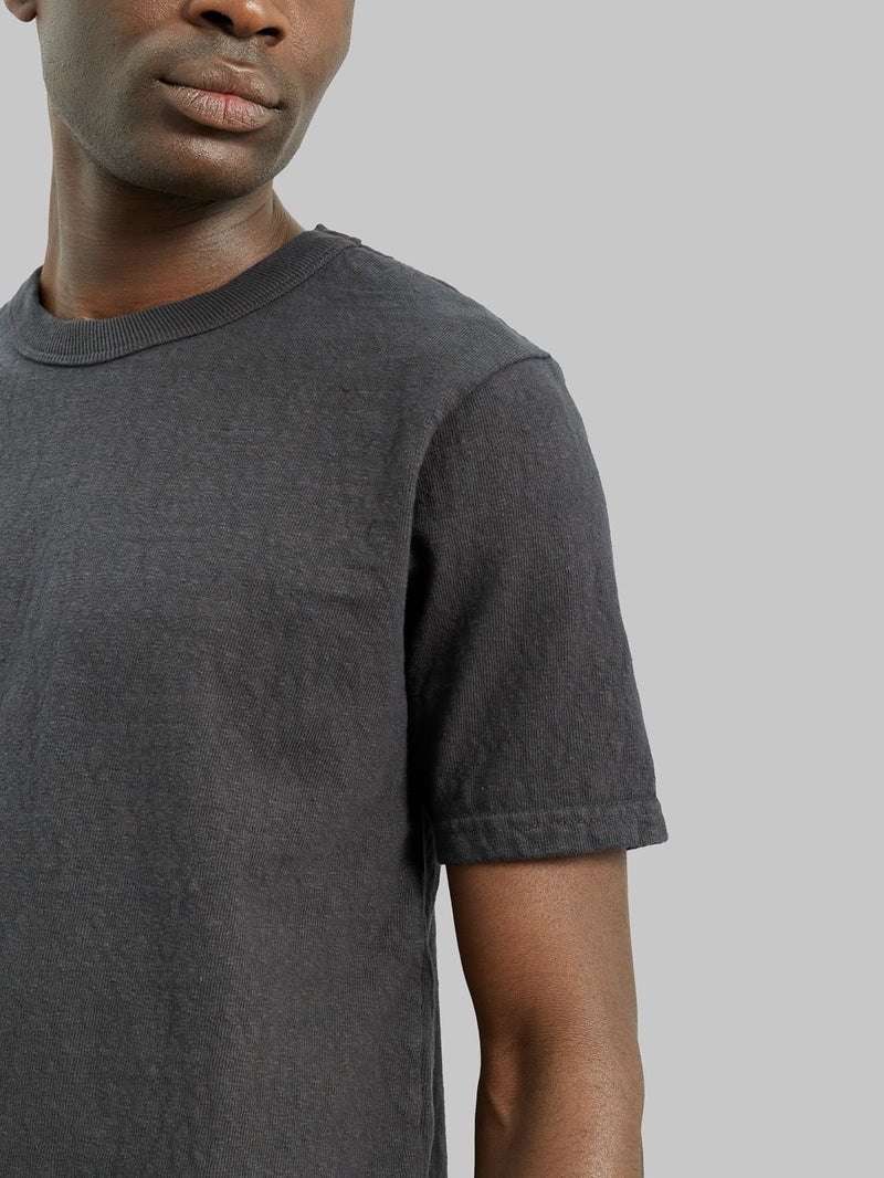 UES No.8 Slub Nep T-Shirt Black – 9.5oz Japanese Heavyweight Tee